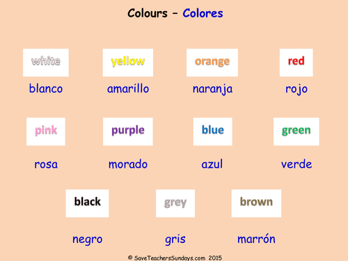 Colours in Spanish KS2 worksheets, activities and flashcards | Teaching ...