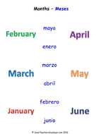 Months in Spanish KS2 worksheets, activities and flashcards | Teaching ...