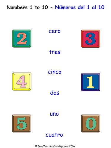 Numbers 0-10 in Spanish Worksheets, Games, Activities and Flash Cards ...