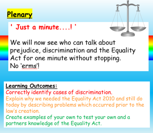 The Equality Act 2010 + Discrimination PSHE | Teaching Resources