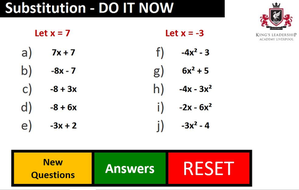 Substitution Practice | Teaching Resources