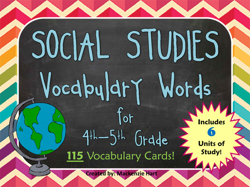 Social Studies Vocabulary Cards | Teaching Resources