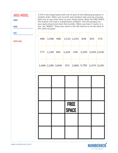 The Area Model - Multiplication | Worksheets, Word Problems, Quiz ...