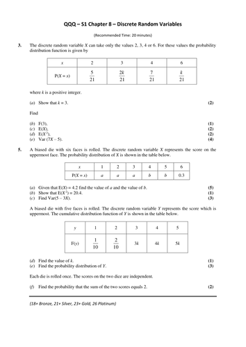S1 Chapter 8 - Discrete Random Variables by DrFrostMaths - UK Teaching ... S1 Chapter 8 - Discrete Random Variables by DrFrostMaths - UK Teaching ...