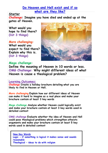 Heaven and Hell | Teaching Resources