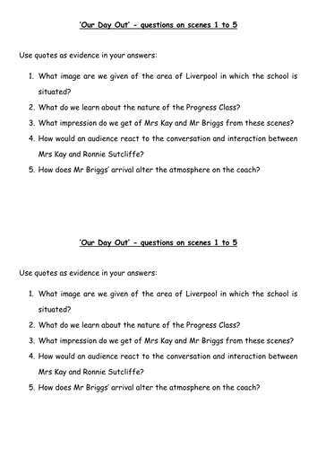 Our Day Out Scheme of Work Key Stage Three (KS3) | Teaching Resources