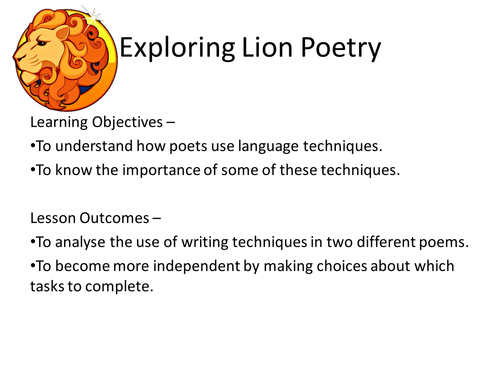 Exploring Poetry - Exploring Lion Poetry | Teaching Resources