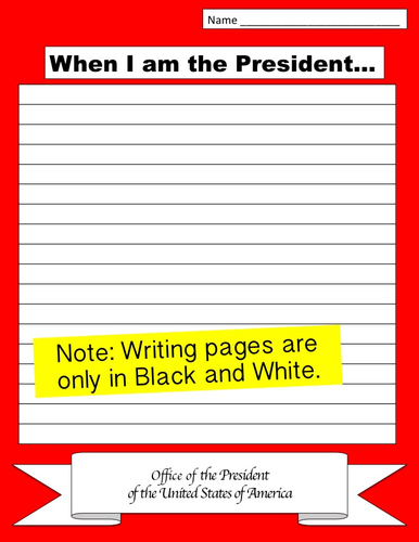President's Day Writing Prompt Printable Page(s) | Teaching Resources