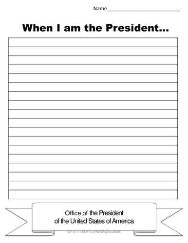 President's Day Writing Prompt Printable Page(s) | Teaching Resources