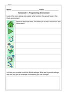 Kodu Homework Sheets KS3 Computer Science Y7 | Teaching Resources