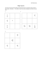Adding Fractions Magic Squares | Teaching Resources