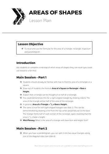 Areas of Shapes - Complete Lesson | Teaching Resources