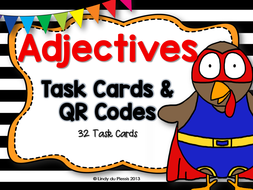 Adjectives Task Cards and QR Codes | Teaching Resources