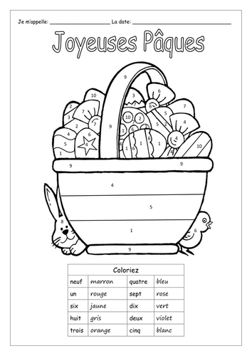 FRENCH - Easter - Les coloriages de Pâques et Couleur Par Numéros ...