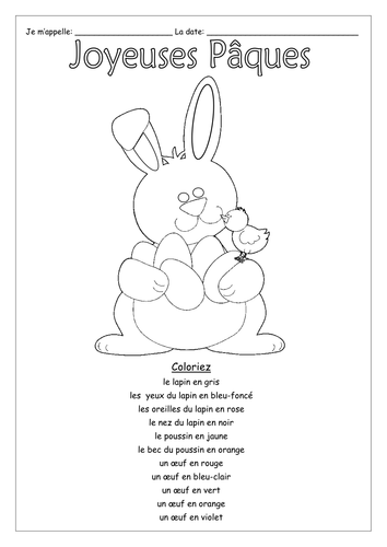 FRENCH - Easter - Les coloriages de Pâques et Couleur Par Numéros ...