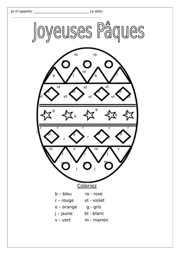FRENCH - Easter - Les coloriages de Pâques et Couleur par Numéros ...