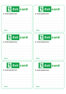 Classroom 'Exit Card' - AfL, pupil feedback etc. | Teaching Resources