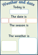 Weather chart and daily calendar for EYFS KS1 | Teaching Resources