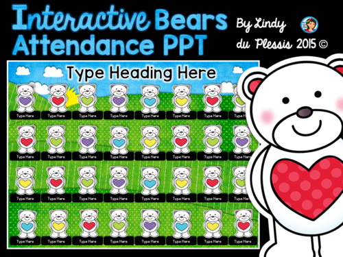 Interactive Attendance PowerPoint (Bears) | Teaching Resources