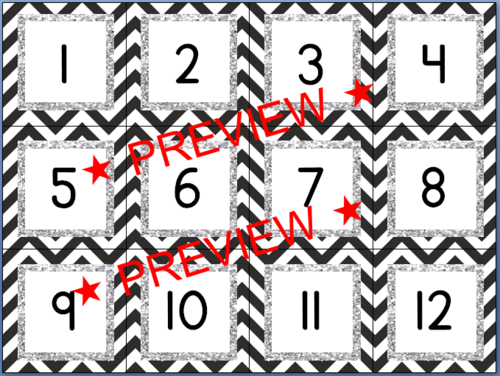 Number Cards / Number Line (0 - 200) Chevron | Teaching Resources