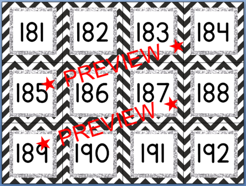 Number Cards / Number Line (0 - 200) Chevron | Teaching Resources