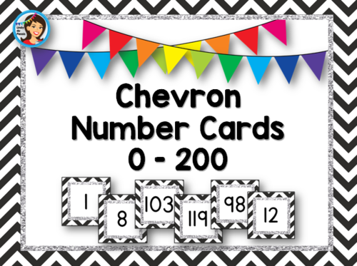 Number Cards / Number Line (0 - 200) Chevron | Teaching Resources