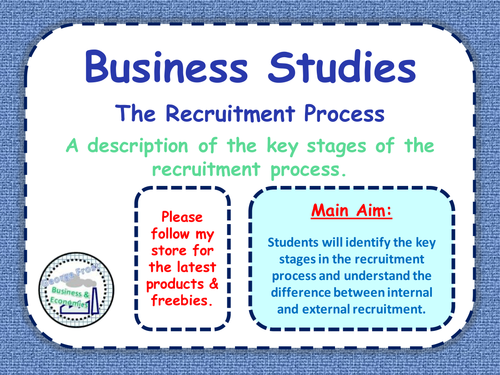 The Recruitment Process - People in Business - Stages of Recruitment ...