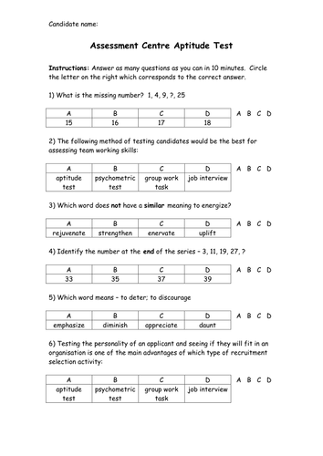 Assessment Centre - Fun Lesson on Recruitment - People in Business ...
