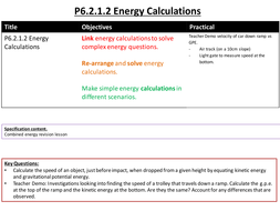 Energy Calculations | Teaching Resources