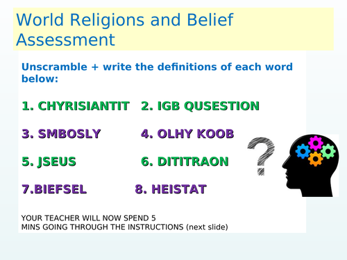 Year 7 World Religions Assessment | Teaching Resources