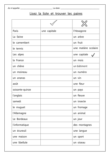 FRENCH ~ Cherchez les Paires | Teaching Resources