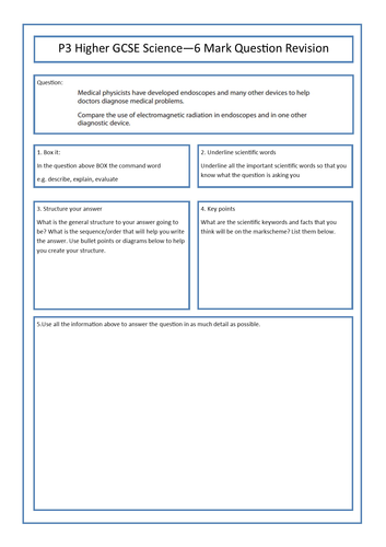 B3 & P3 Edexcel Science - 6 Mark Question Revision Sheets | Teaching ...