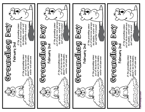 Groundhog Day Bookmarks | Teaching Resources