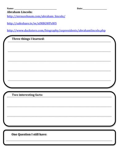 Famous American's Webquest Research | Teaching Resources