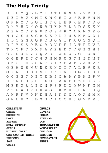The Holy Trinity Word Search | Teaching Resources