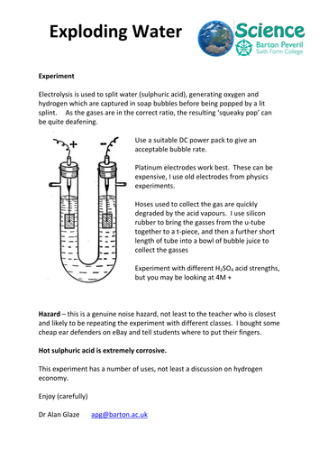 exploding water | Teaching Resources