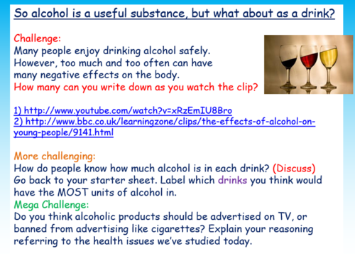 Alcohol Risk + Dangers PSHE | Teaching Resources