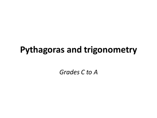 Gcse Pythagoras And Trigonometry Notes And Worked Examples Teaching