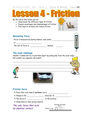 Friction Force (Physics) | Teaching Resources