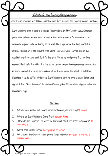Valentine’s Day Worksheets | Teaching Resources