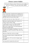Chinese New Year Lantern Riddles | Teaching Resources