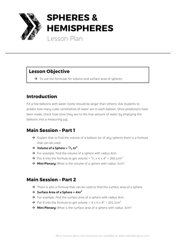 Spheres & Hemispheres - Complete Lesson | Teaching Resources