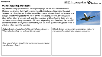 BTEC Level 2 Engineering - Unit 1: Engineered World - Revision ...