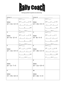 Solving Quadratic Equations Rally Coach | Teaching Resources