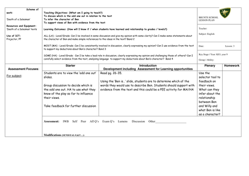 Death of a Salesman Detailed Scheme of Work: 30 Lessons. | Teaching ...