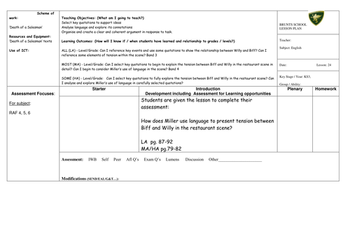 Death of a Salesman Detailed Scheme of Work: 30 Lessons. | Teaching ...
