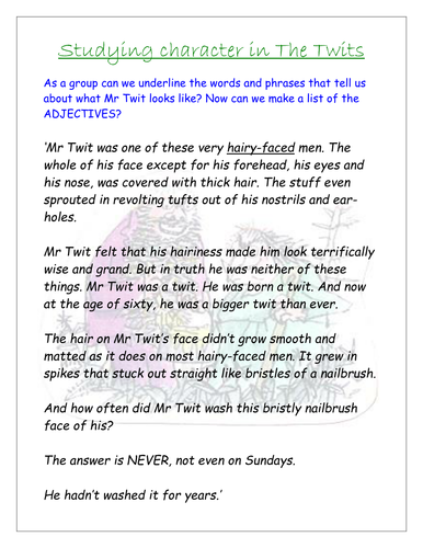 The Twits: Roald Dahl | Teaching Resources