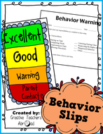 Behavior Slips | Teaching Resources