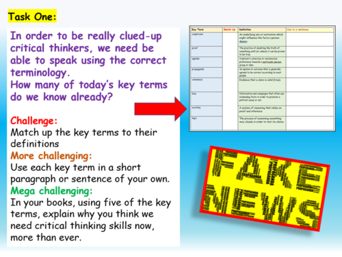 Fake news + Critical Thinking | Teaching Resources