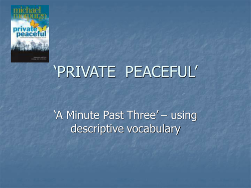 Private Peaceful By Michael Morpurgo Full Scheme of 18 Lessons ...